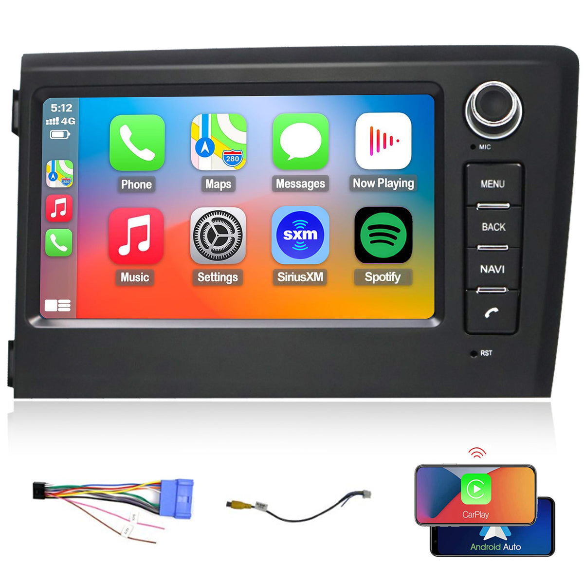 Volvo V70 radio 2001-2005 CarPlay 7" QLED 8-Core stereo – Topdisplay