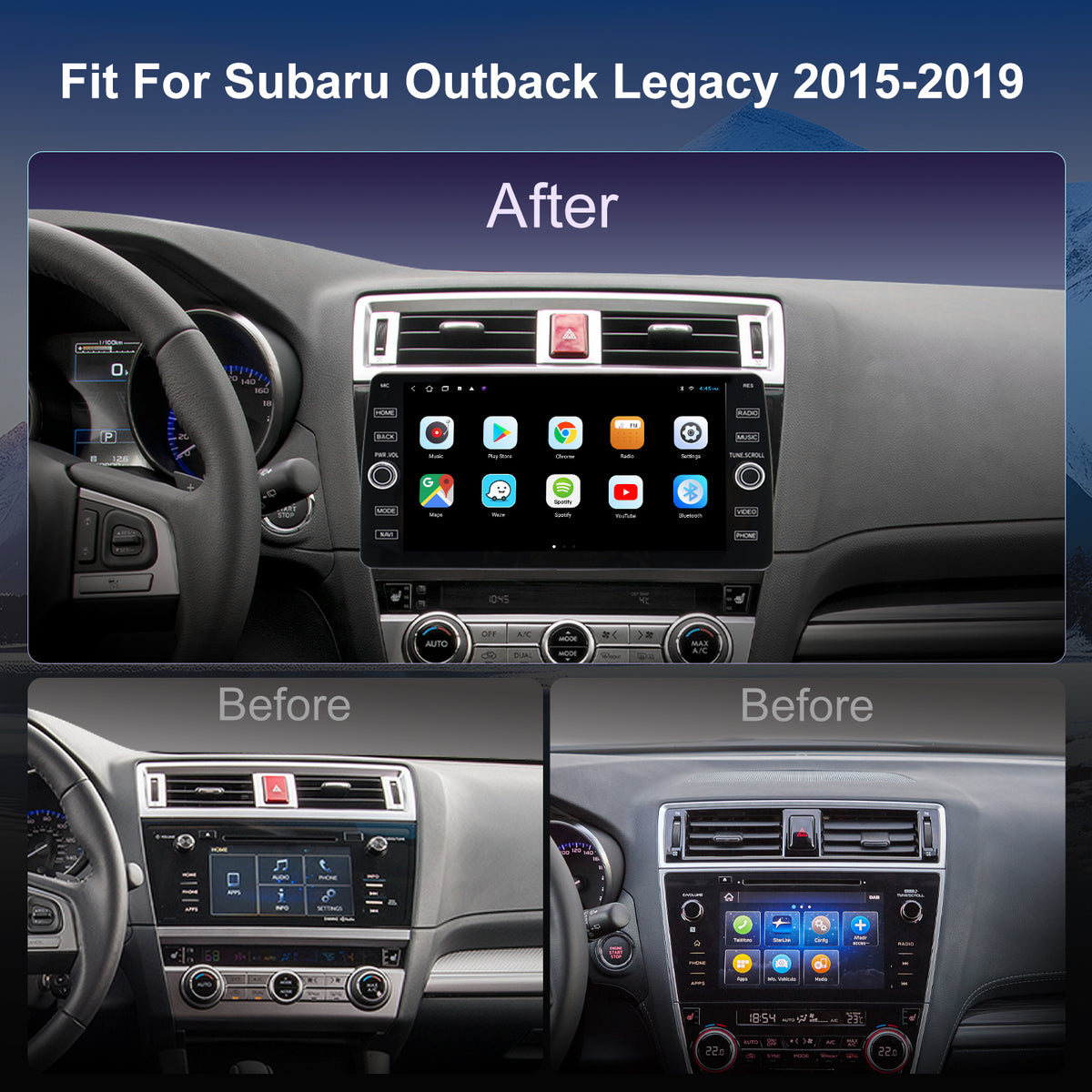 Subaru Outback radio 2015-2019 CarPlay 10.2" QLED screen 8-Core stereo ...