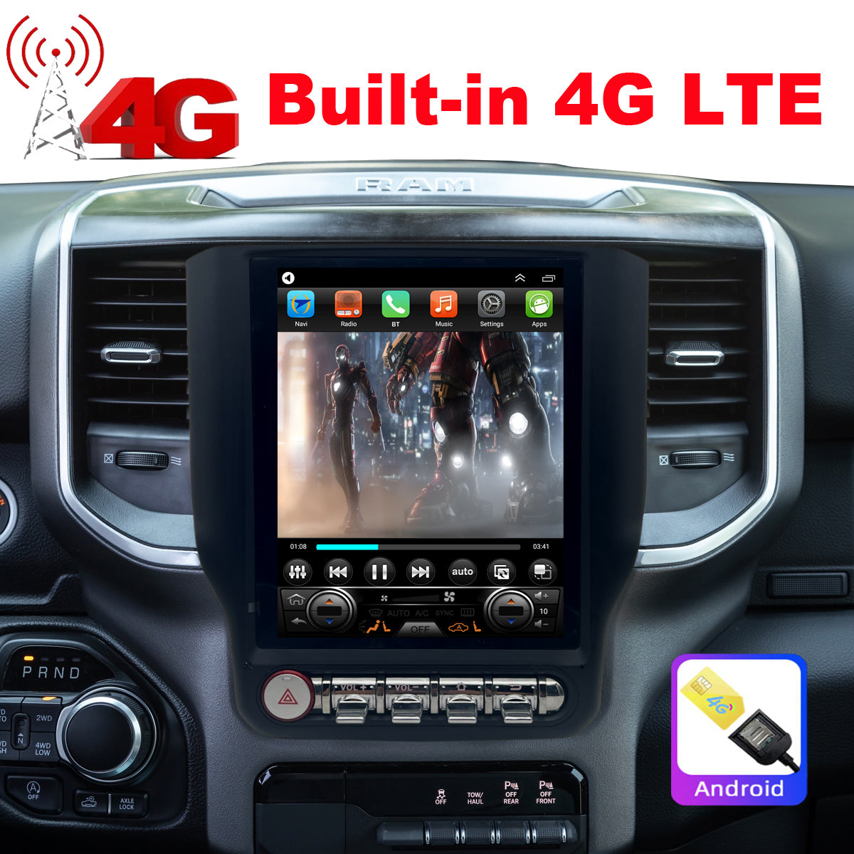 Dodge RAM 1500/2500/3500 radio 2019-2023 CarPlay 9.7" QLED 8-Core ...