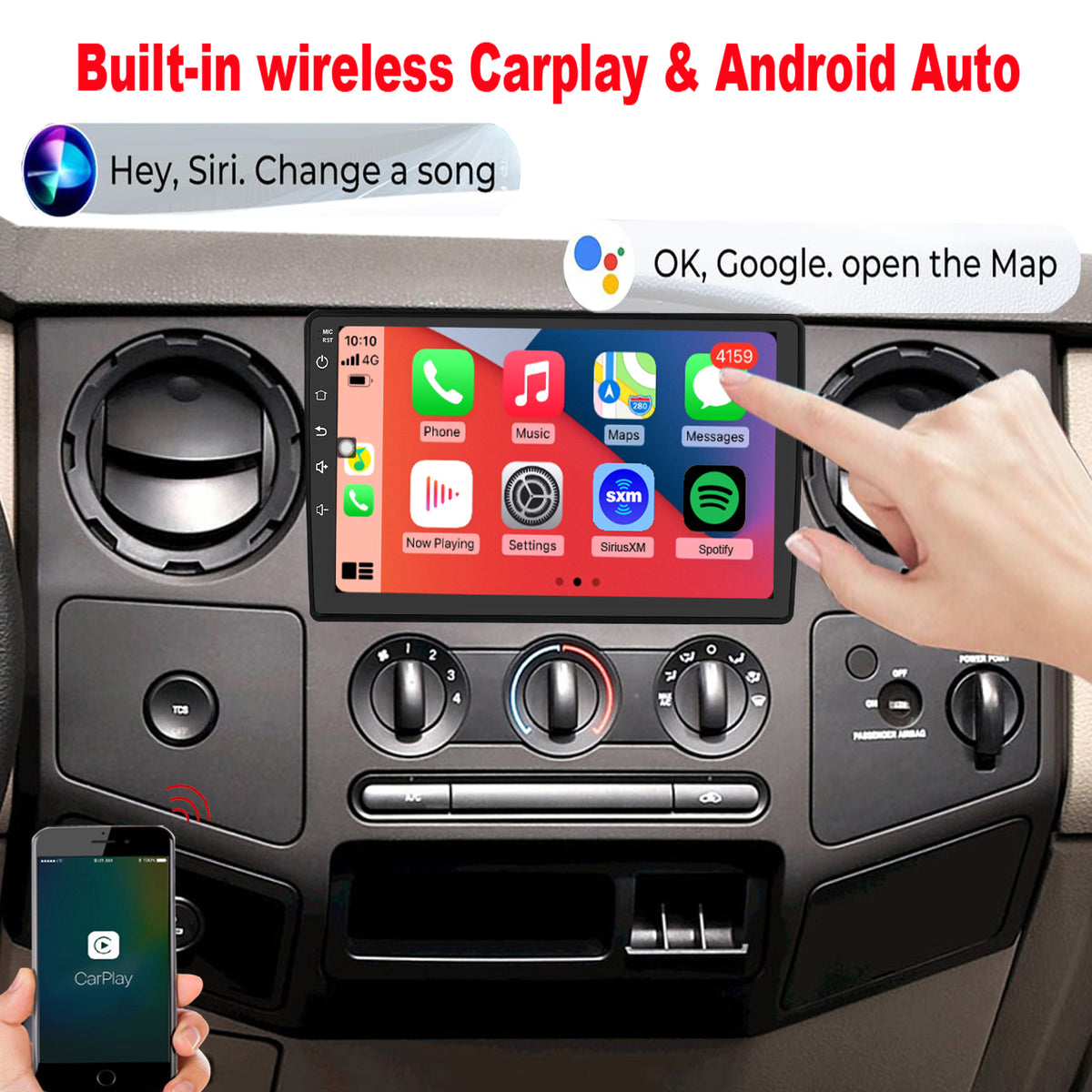 Ford F150 radio upgrade 2004-2008 CarPlay 10.1" QLED screen 8-Core ...