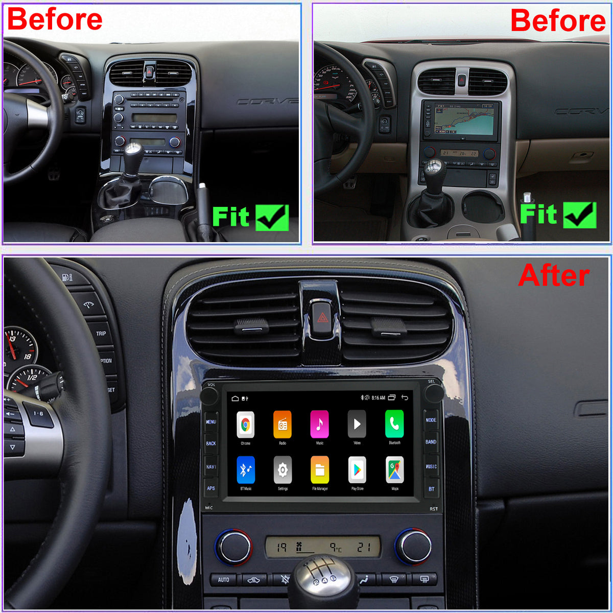 Chevy Corvette C6 Radio upgrade 2005-2013 CarPlay Stereo Screen ...