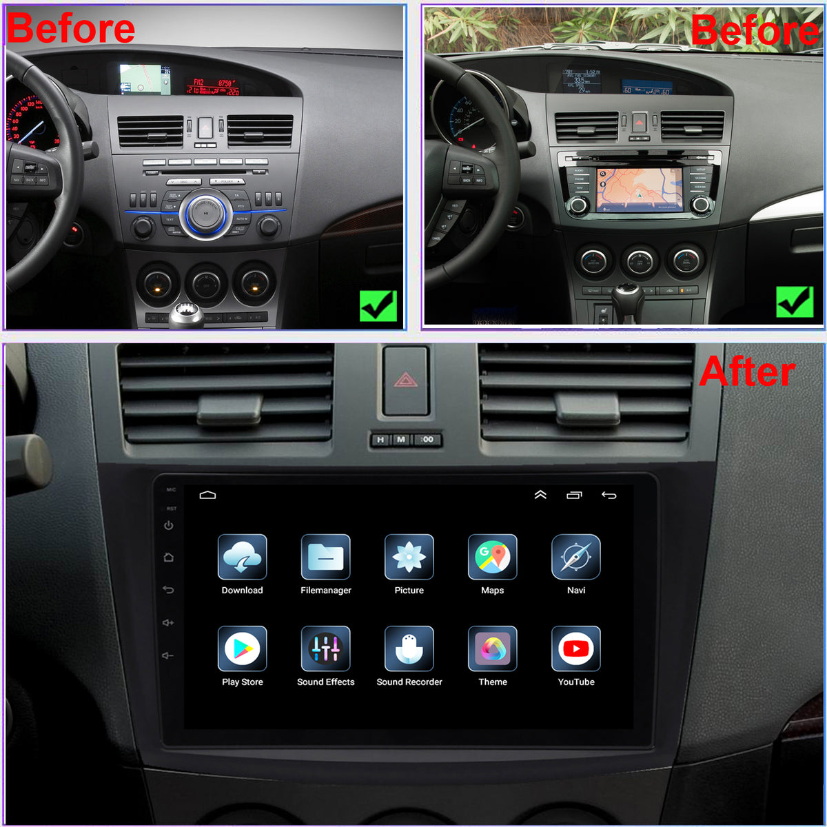 Mazda 3 radio 2010-2013 CarPlay 9" QLED 8-Core stereo – Topdisplay